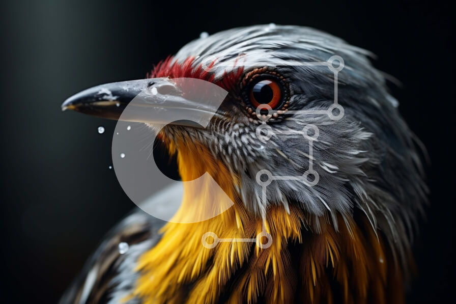 Beautiful Bird with Spread Wings on Perch stock photo | Creative Fabrica