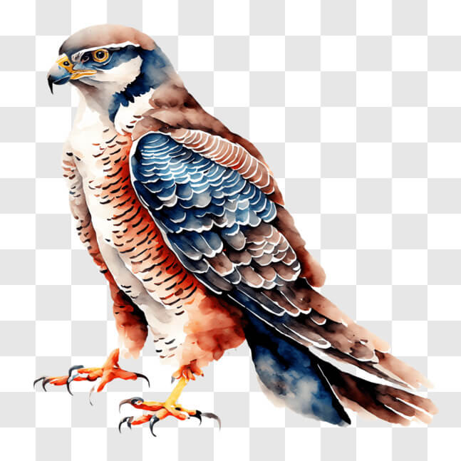 Falke mit ausgebreiteten Flügeln auf einem Ast PNGs online ...