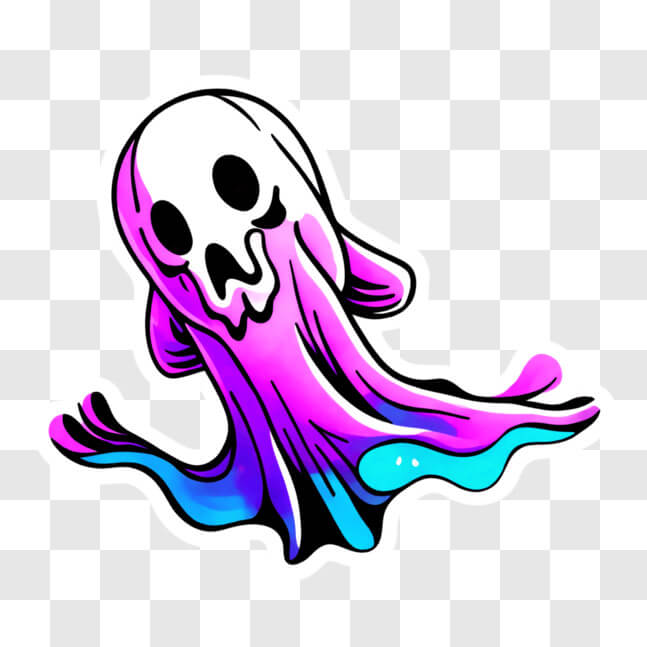 Download Ghost Sticker with Purple and Blue Color Scheme PNGs Online ...