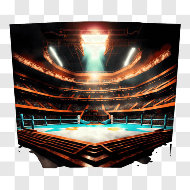 Download Boxing Ring in Open-Air Arena surrounded by crowds PNGs Online ...