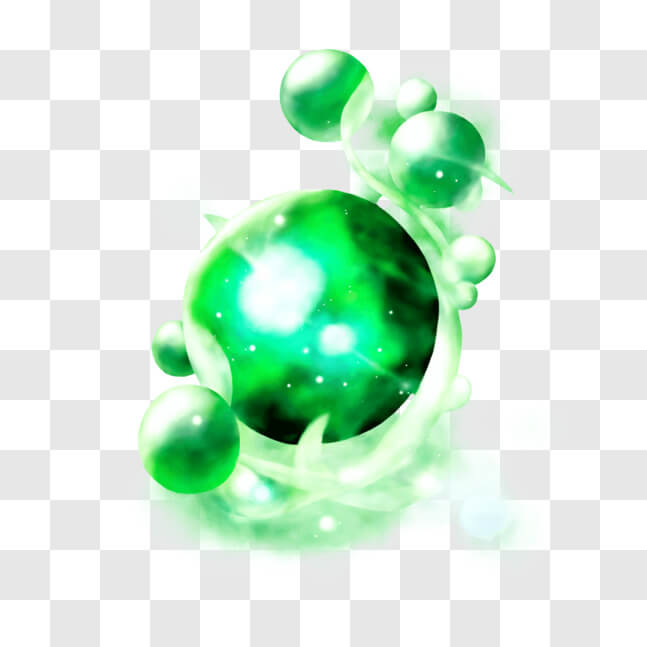 Download Green Glowing Orb with Bubbles PNGs Online - Creative Fabrica