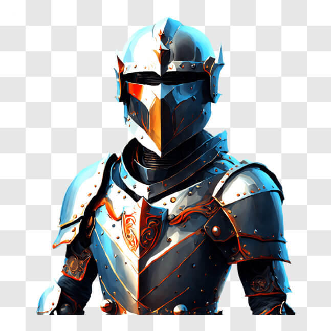 Download Knight in Armor - Silver and Blue Metal Plates PNGs Online ...