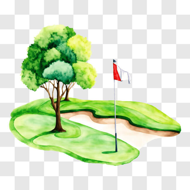 Download Golf Course with Green and Sand Trap PNGs Online - Creative ...