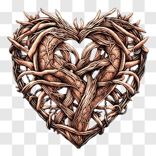 Descarga Ramas de Árbol en Forma de Corazón en Blanco y Negro PNGs En ...