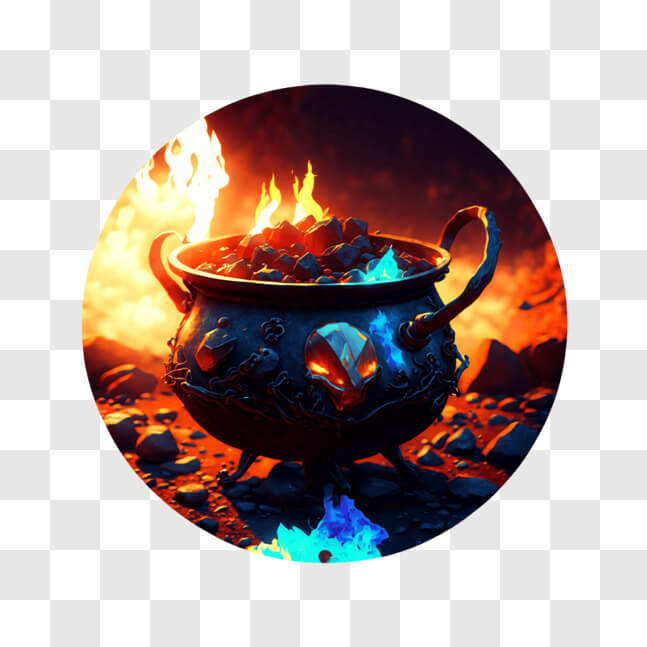Download Glowing Boiling Cauldron on a Metal Surface PNGs Online ...