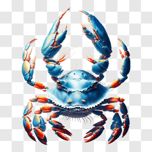 Download Blue Crab with Red Claws and Legs PNGs Online - Creative Fabrica