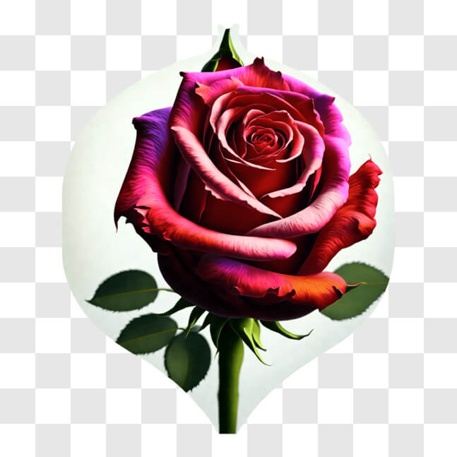 Download Close-up van Levendige Roze Roos met Groene Bladeren PNGs ...