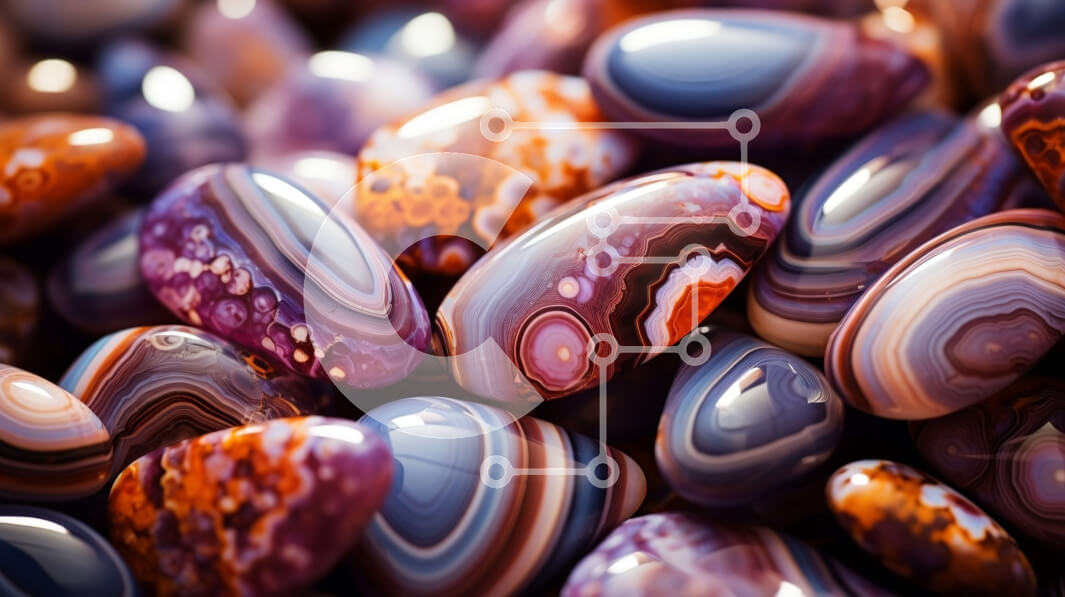 Close-up View of Polished Gemstones in Various Colors stock photo ...