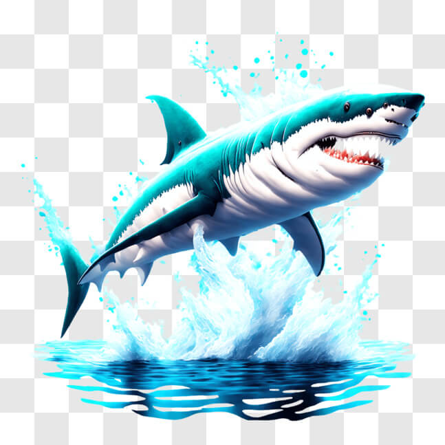 Download Great White Shark Jumping Out of Water PNGs Online - Creative ...