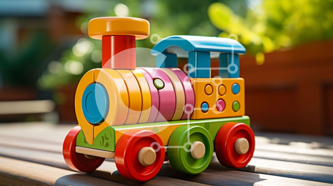 Download Colorful Wooden Toy Train Stockphotos Online - Creative Fabrica