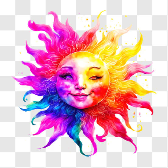 Download Bright and Colorful Sun Art PNGs Online - Creative Fabrica