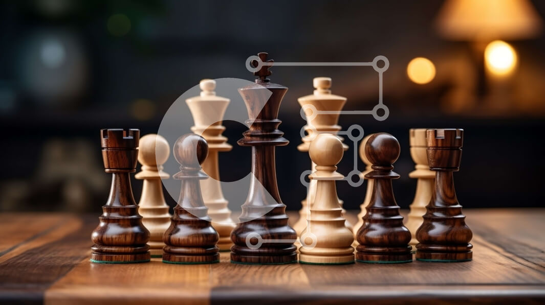 Download Chess Board with Black and White Chess Pieces Stockphotos ...