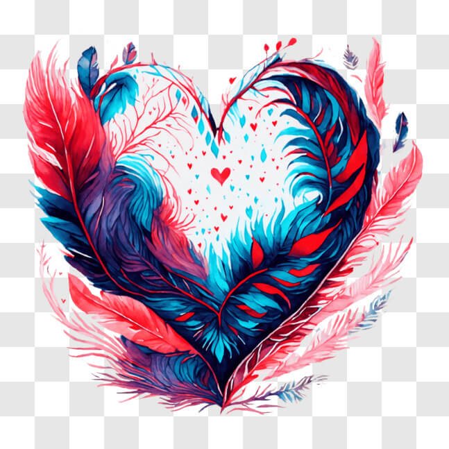 Download Colorful Feathers Heart Shape on Black Background PNGs Online ...