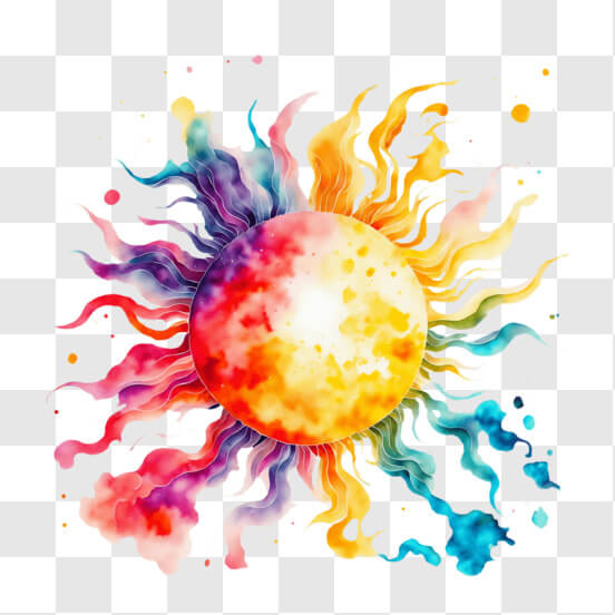 Download Bright and Colorful Sun Art PNGs Online - Creative Fabrica
