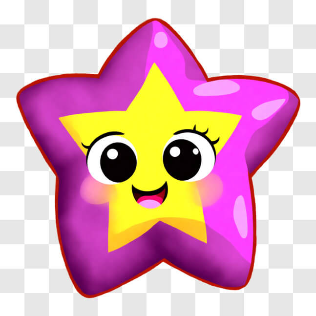 Download Purple Star with Smiling Face and Big Eyes PNGs Online ...