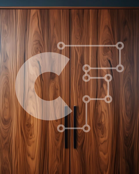 Porta in Legno Moderna con Eleganti Maniglie Nere foto stock | Creative ...