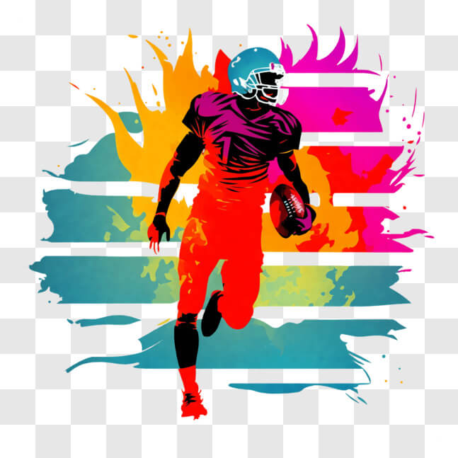 Download Football Player Running with Ball in Colorful Uniform PNGs ...
