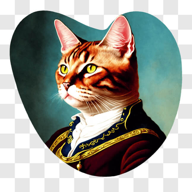 Download Fancy Cat with Historical Outfit PNGs Online - Creative Fabrica