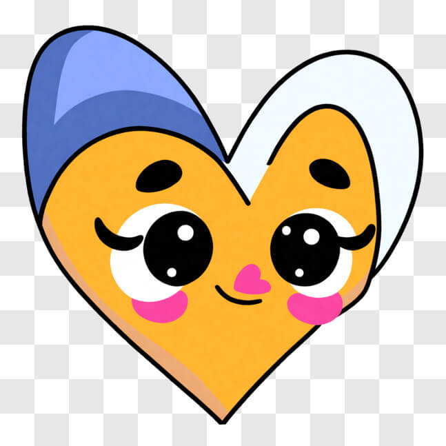 Download Cute Orange Heart Smiley Face Picture PNGs Online - Creative ...
