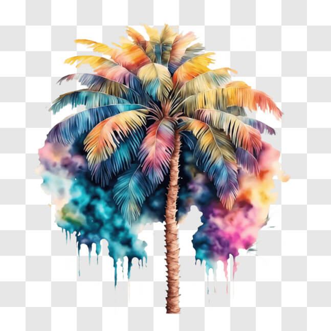 Download Colorful Palm Tree with Dripping Paint PNGs Online - Creative ...