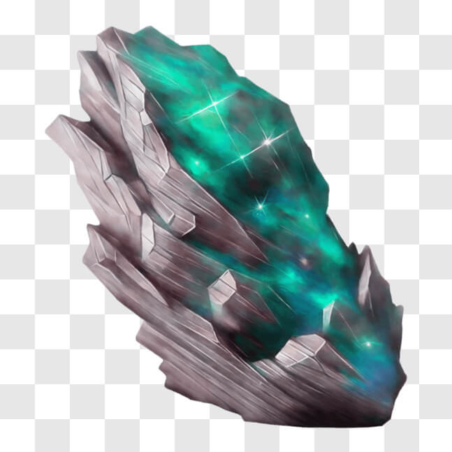 Download Rare Green Crystal Rock with Diamond-shaped Stars PNGs Online ...