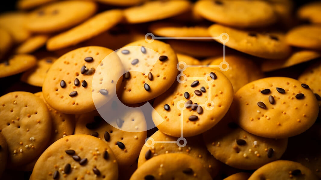 Pile of Crackers with Chocolate Chips stock photo | Creative Fabrica