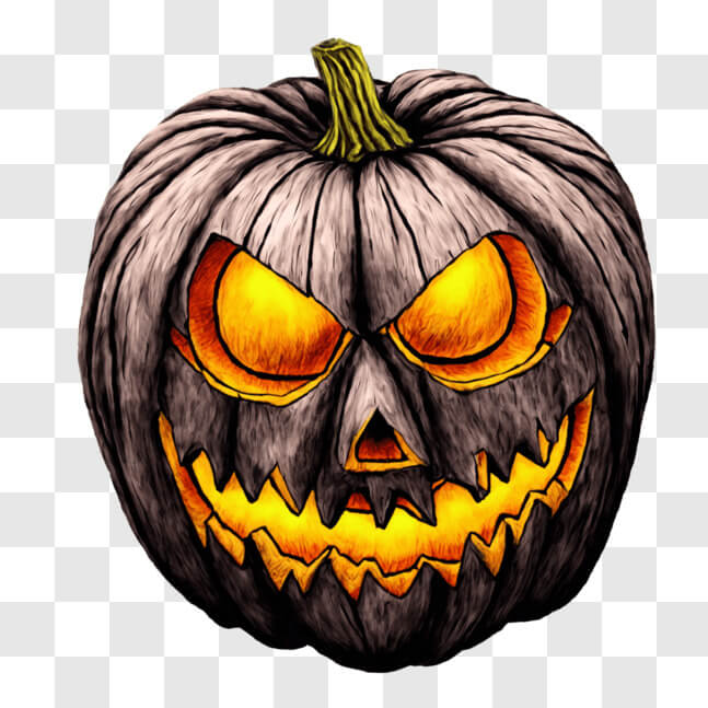 Download Halloween Pumpkin with Angry Face and Glowing Eyes PNGs Online ...