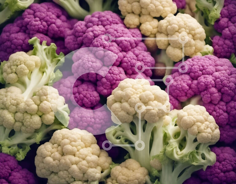 Vibrant Cauliflowers in Different Colors stock photo | Creative Fabrica