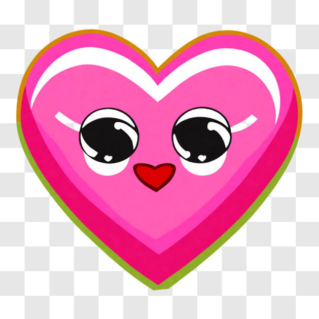 Download Pink Heart with Black Eyes and Smiling Face PNGs Online ...