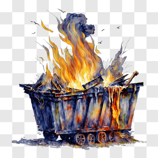 Download Burning Trash Can with Flames PNGs Online - Creative Fabrica