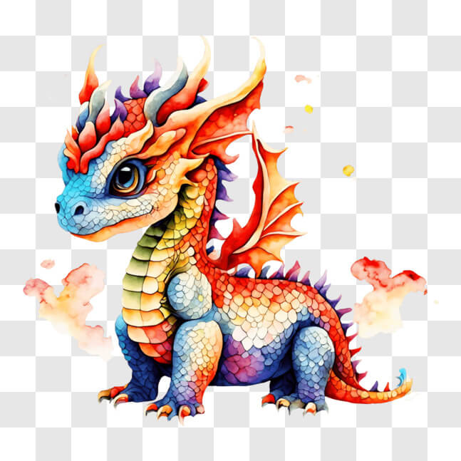 Download Colorful Dragon Artwork PNGs Online - Creative Fabrica