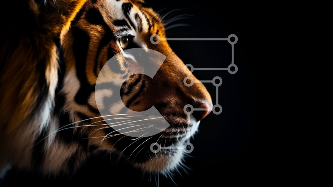 Download Intimidating Close-Up View of a Tiger's Head Stockphotos ...