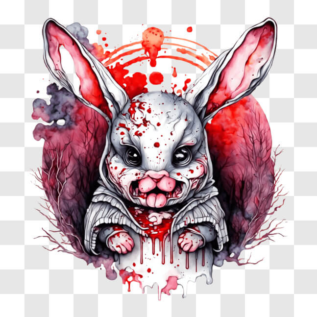 Download Horror Bunny with Blood PNGs Online - Creative Fabrica
