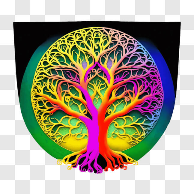 Download Colorful Tree of Life in Abstract Design PNGs Online ...