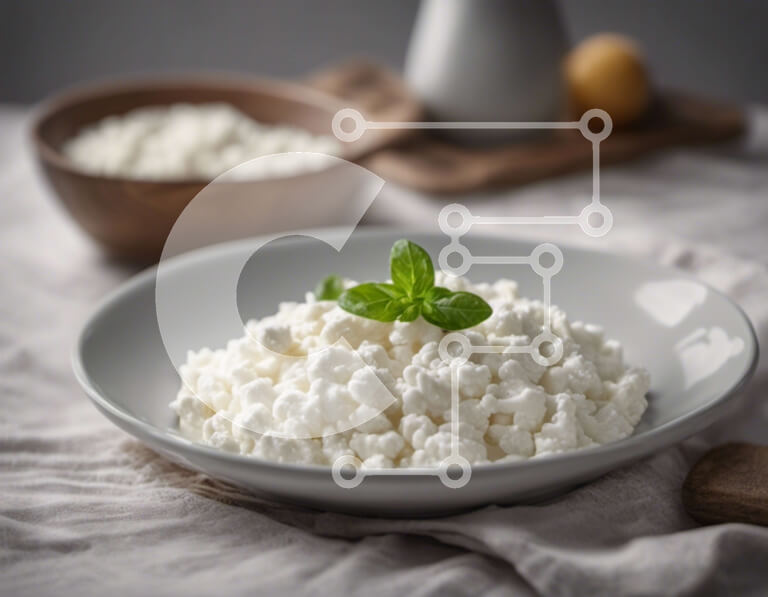 Download Ricotta Cheese Bowl with Fresh Mint Leaves Stockphotos Online ...