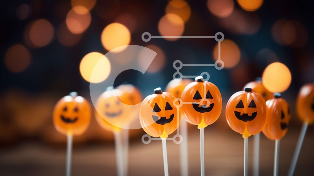 Group of Pumpkin Lollipops for Halloween Celebrations stock photo ...