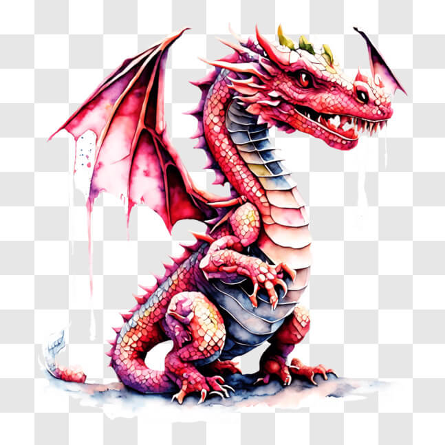 Download Colorful Dragon with Dripping Paint PNGs Online - Creative Fabrica