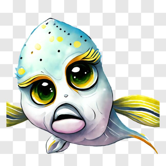 Download Cartoon Fish with Angry Expression PNGs Online - Creative Fabrica