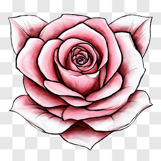 Download Black and White Rose Tattoo on Left Side of Body PNGs Online ...