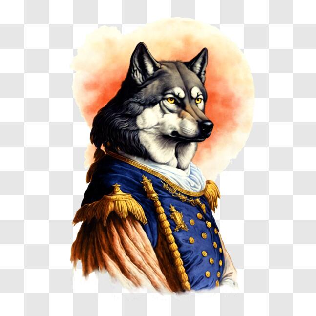 Download Wolf Wearing Outfit Similar to King Louis XIV of France PNGs ...