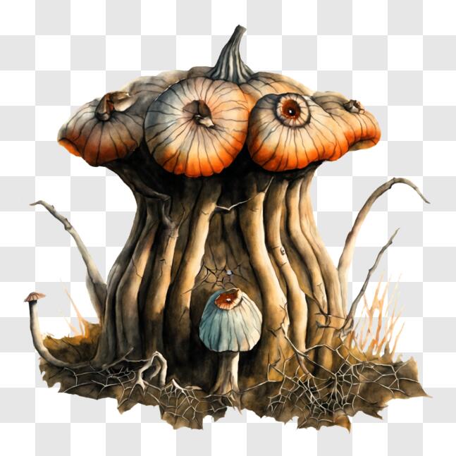 Download Large Mushroom with Multiple Eyes on the Ground PNGs Online ...