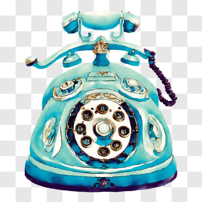 Download Vintage Turquoise Telephone from the 1940s or 1950s PNGs ...