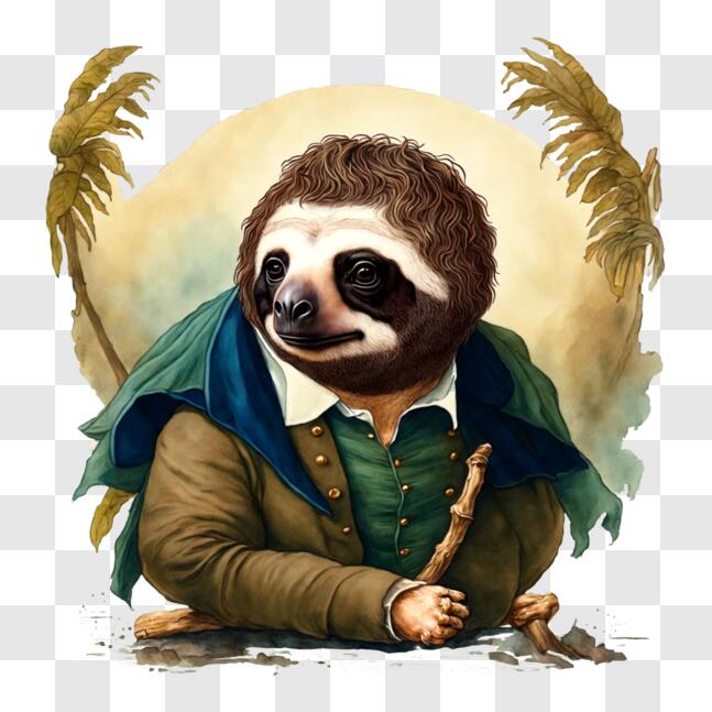 Download Captain Jack Sparrow Sloth in Tropical Paradise PNGs Online ...