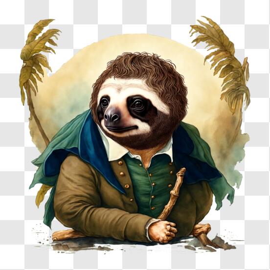 Download Adorable Sloth Relaxing in Water with Sunglasses PNG Online ...