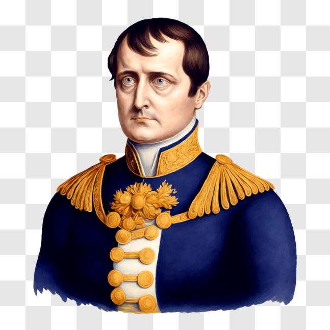 Download Portrait of Napoleon Bonaparte in blue uniform with gold ...