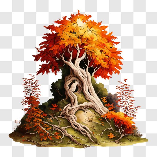 Download Fantasy Tree on Island surrounded by Trees PNGs Online ...