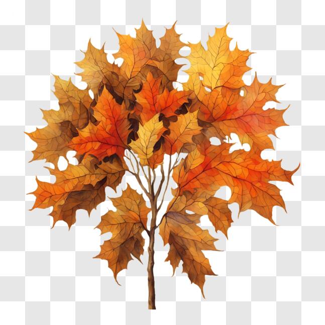Download Oak Tree Painting with Fall Leaves PNGs Online - Creative Fabrica