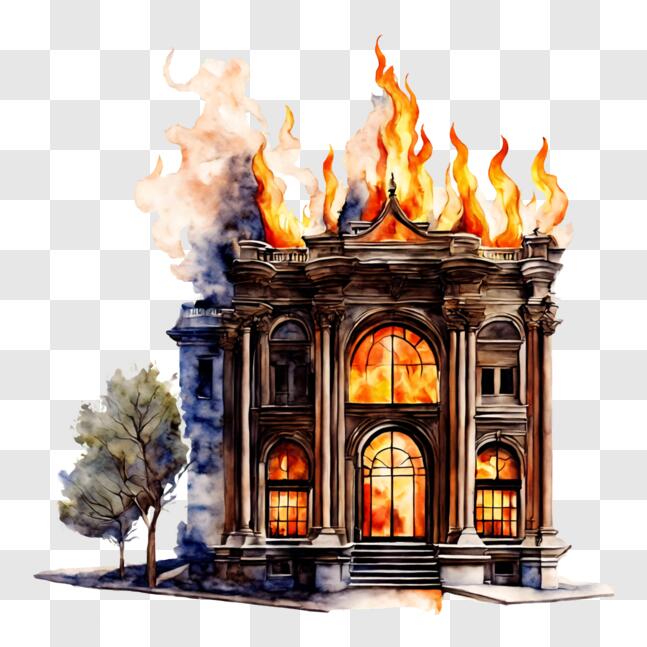 Download Burning Building: Destruction and Fire PNGs Online - Creative ...