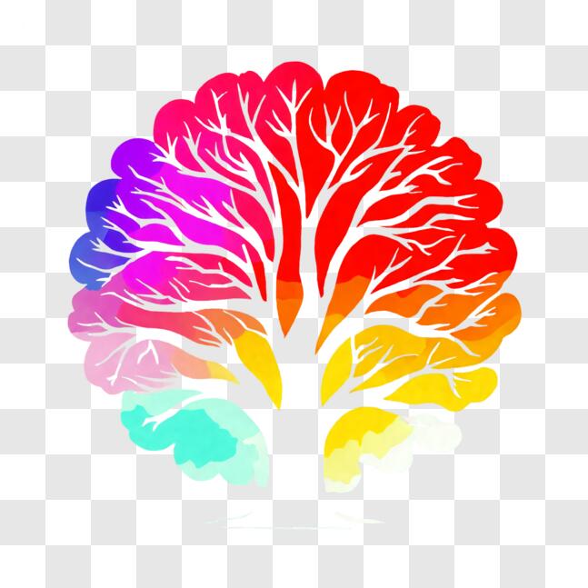 Download Colorful Abstract Brain Tree PNGs Online - Creative Fabrica