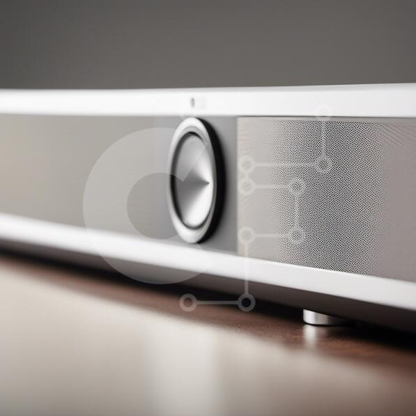 Modern Home Theater System with Soundbar and Subwoofer stock photo ...